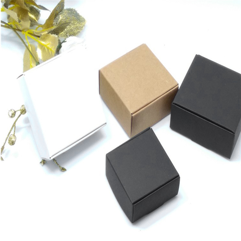 100Pcs Kraft Paper Box Nice Kraft Box Packaging Box Small Size-White ...