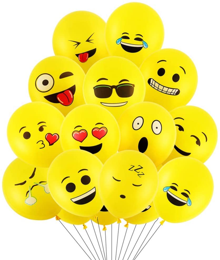 Emoji Balloon - Happy Birthday Balloons- 10 Pcs