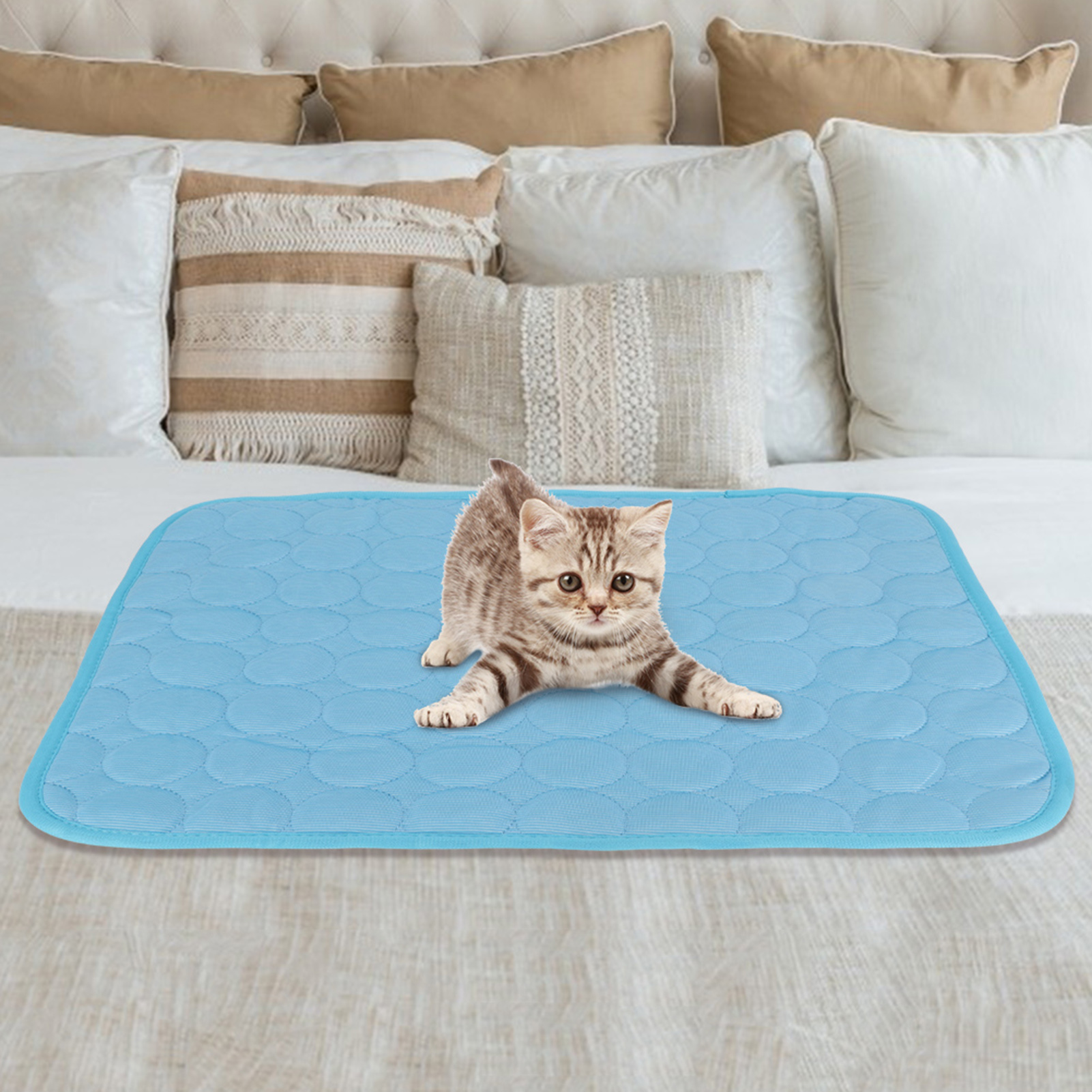 Cooling Mat for Dog Cat Pet Self Cooling Pillow Summer Hot Weather Bed ...