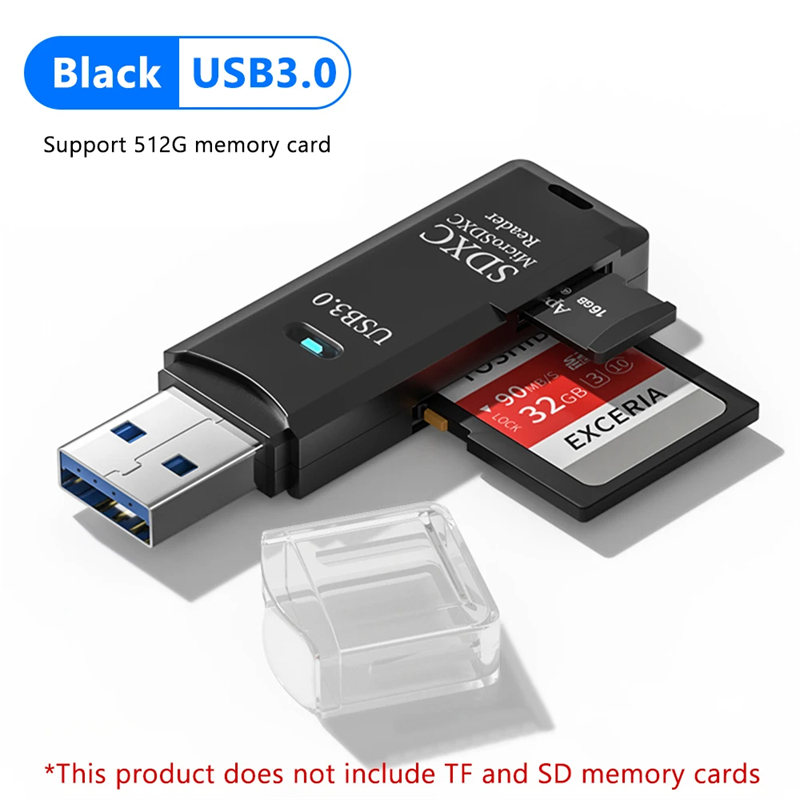2 in 1 USB 3.0 Card Reader Micro sd card Reader usb adapter High Speed ...
