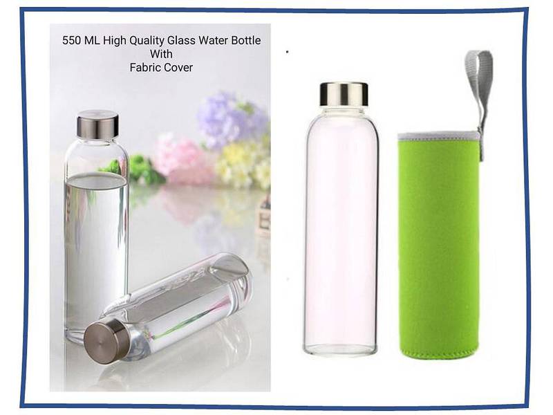 550 ML Glass Water Drinking Bottles With Fabric Covers - Water Bottles | Daraz.com.bd