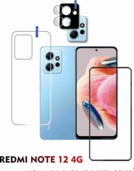 3 in 1 Combo For Xiaomi Redmi Note 12 4G ( Back Poly+ Back Camera Film ...