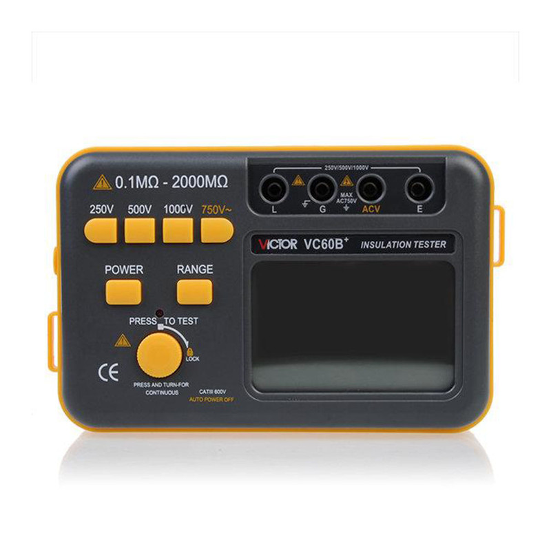 VICTOR VC60B+ Digital Insulation Resistance Tester Megger MegOhm Meter ...