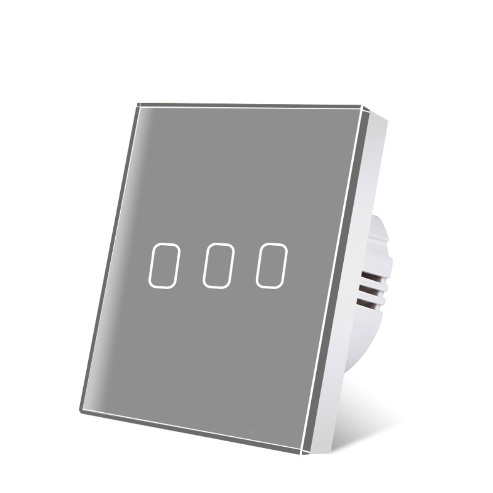 1 2 3 Gang Eu Touch Switch Led Backlight Panel Tempered Crystal Glass Wall Light Sensory Ac100