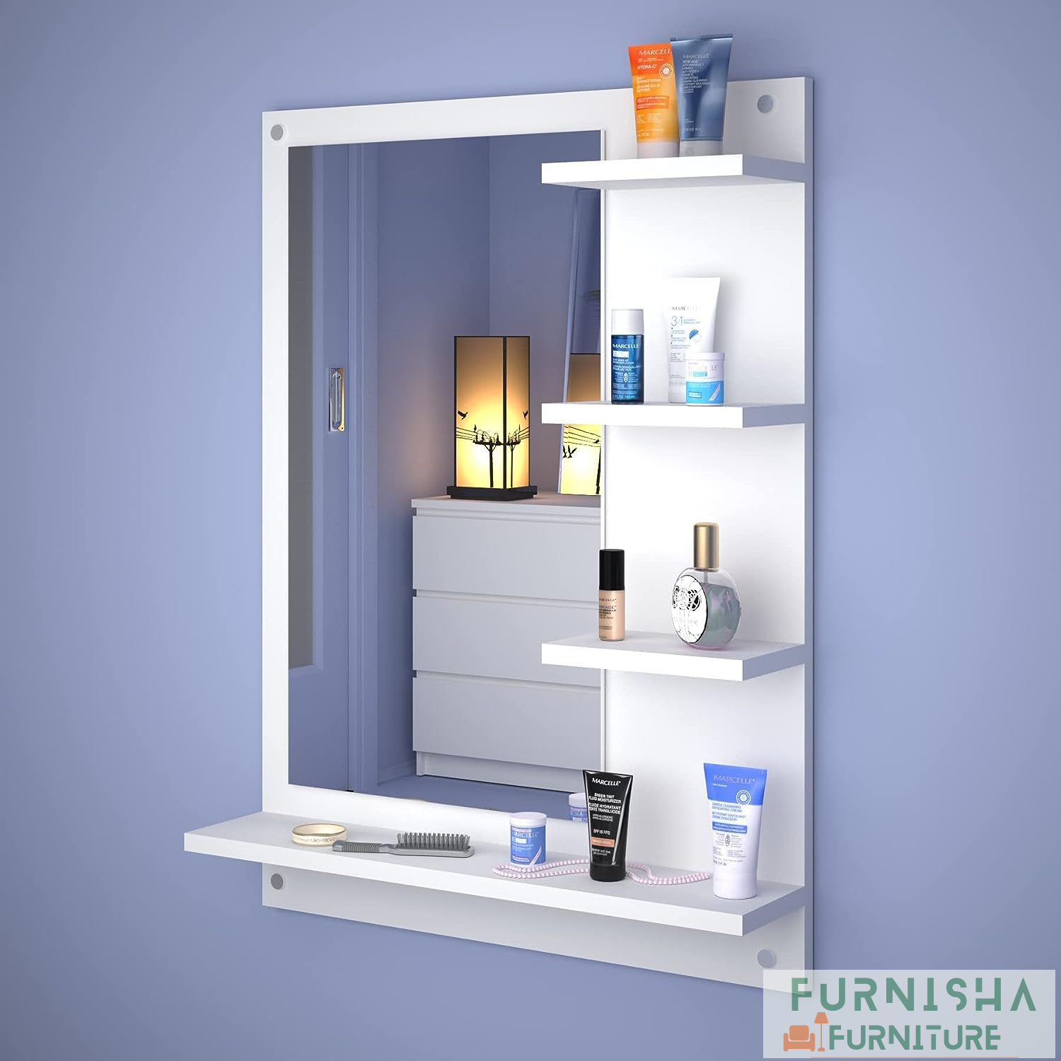 Furnisha Home Furniture Engineered Wood Melamine Board Square Wall ...