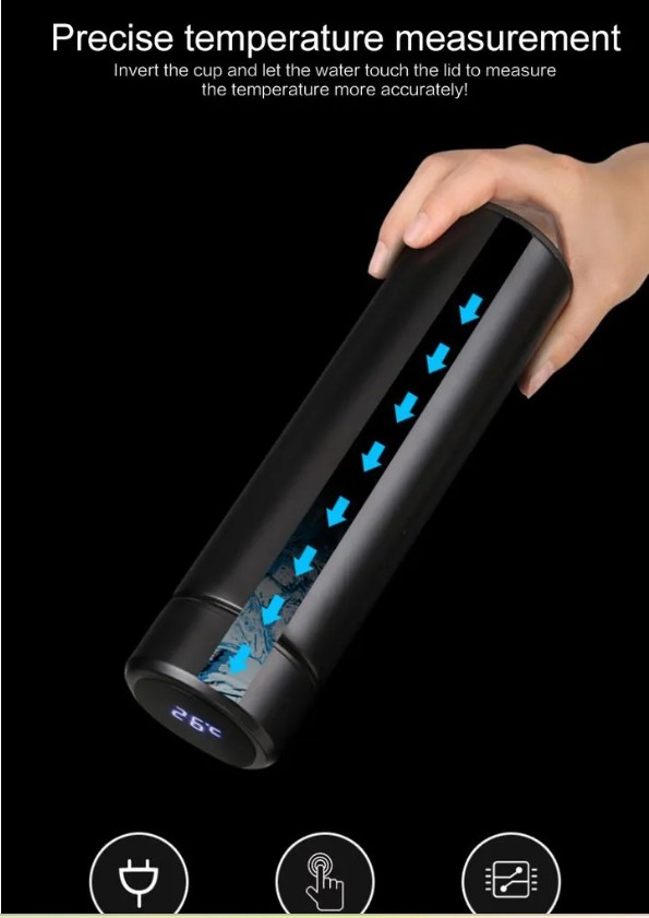 Touch Screen Stainless Steel 500Ml Vacuum Flask Smart Temperature Water ...