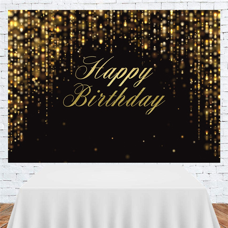 Multifunction 210X150cm Birthday Party Backdrops Gold Black Glitter ...