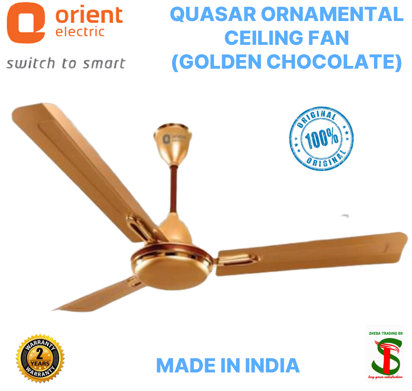 Orient QUASAR ORNAMENTAL Ceiling Fan 900 mm ( 36 inches) | Daraz.com.bd