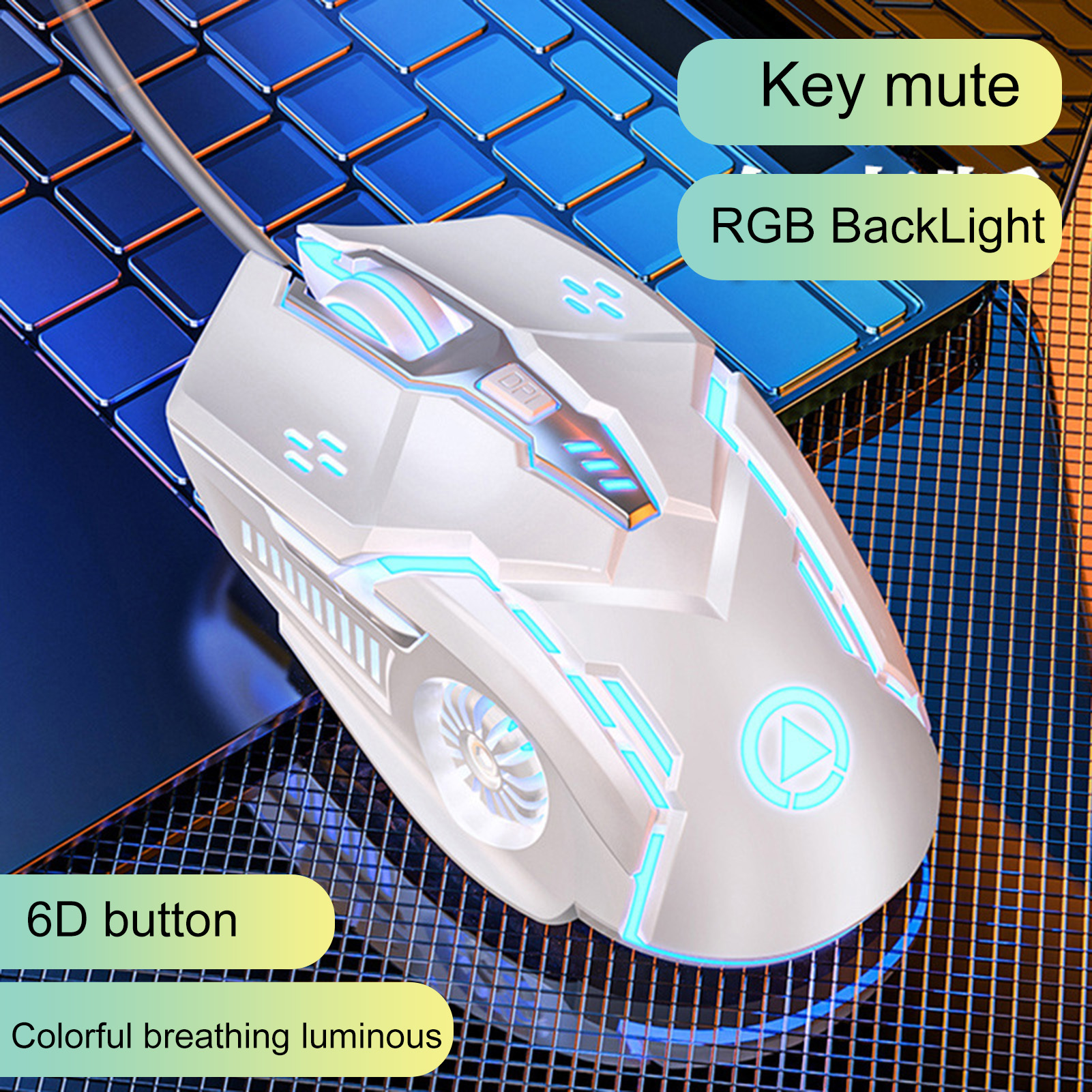 New G5 3200DPI Gaming Mouse 4 Colors RGB Breathing LED Light for Laptop Laptop/PC RGB Backlight ...