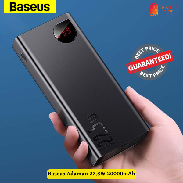 Baseus Adaman 20000mAh 22.5W Power Bank Metal Digital Display Quick Charge | Daraz.com.bd