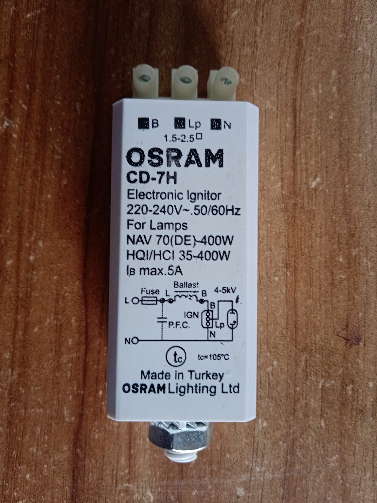 OSRAM Ignitor 70-400W for Sodium Light, Metal Halide & Marcury Lamp 220 ...