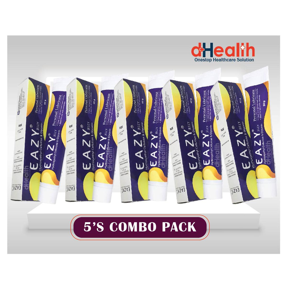 Eazy Jelly 50g, Personal Lubricant, 5's Combo Pack | Daraz.com.bd