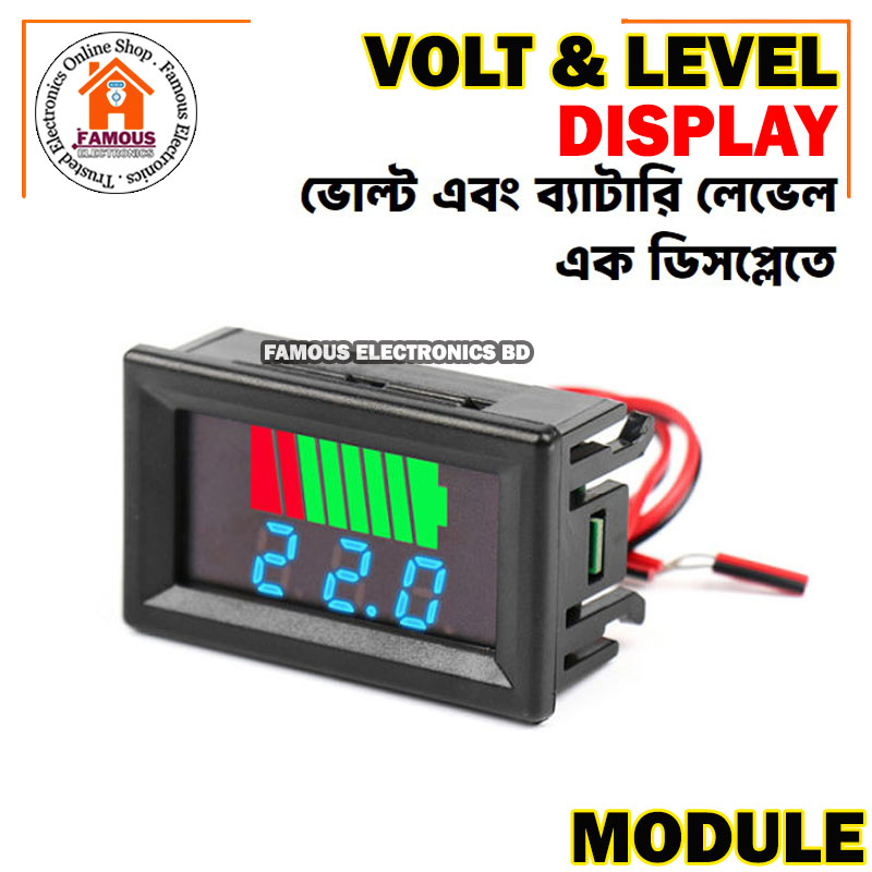 Battery Charge Level Indicator 12V 24V 36V 48V 60V 72V Lithium Battery ...