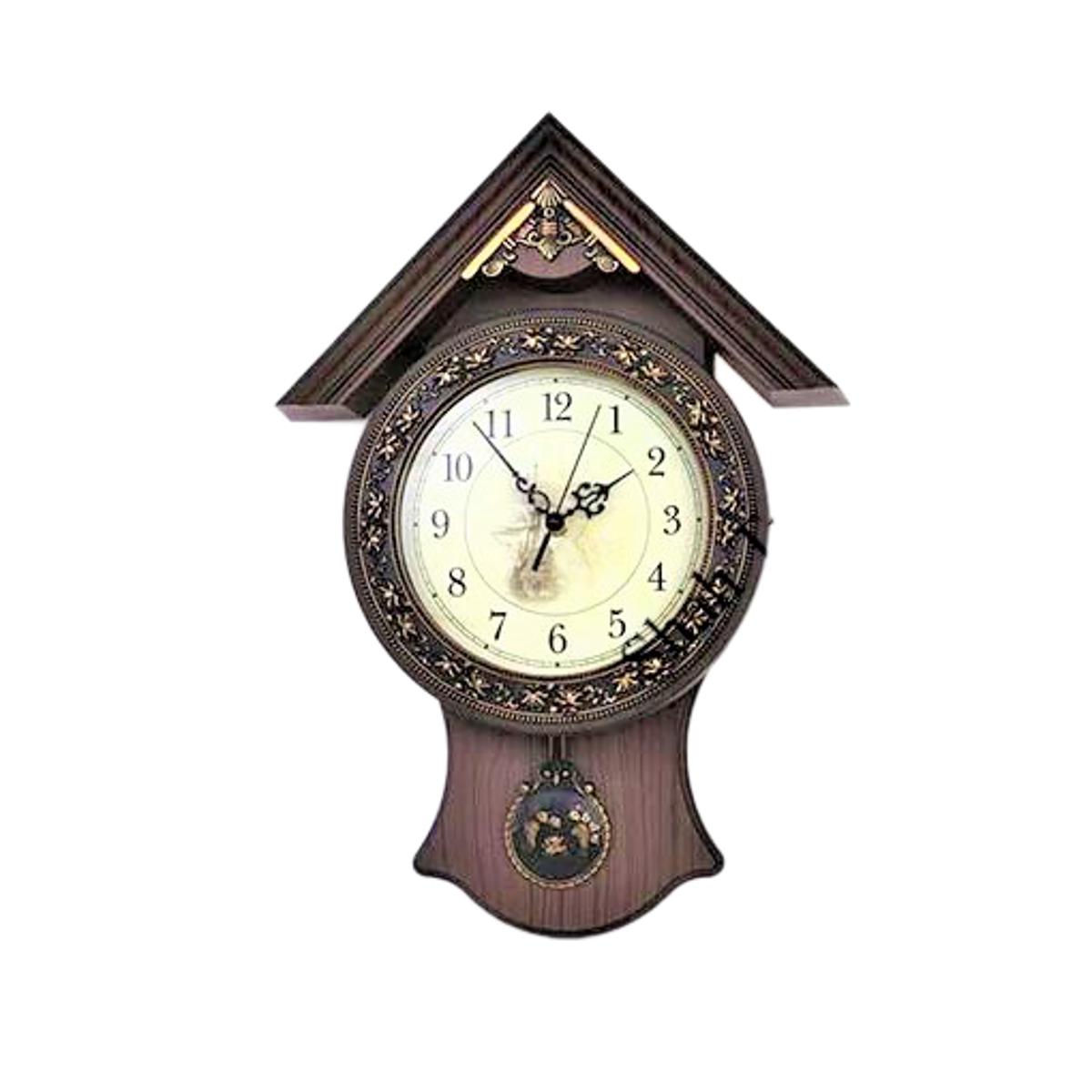 Classic Antique Fiber Made Pendulum Wall Clock - wall clock | Daraz.com.bd