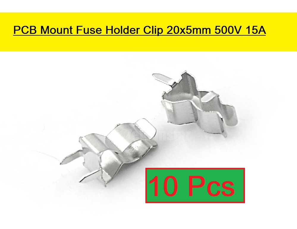 10Pcs- PCB Mount Fuses Holder Clip 20x5mm Inline Fuse Housing Holder ...
