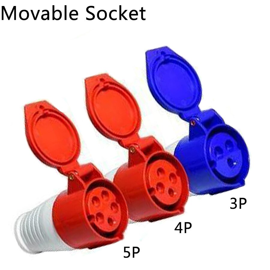 16A/32A 3P/4P/5P IP44 Waterproof Male Female Electrical Connector Power ...