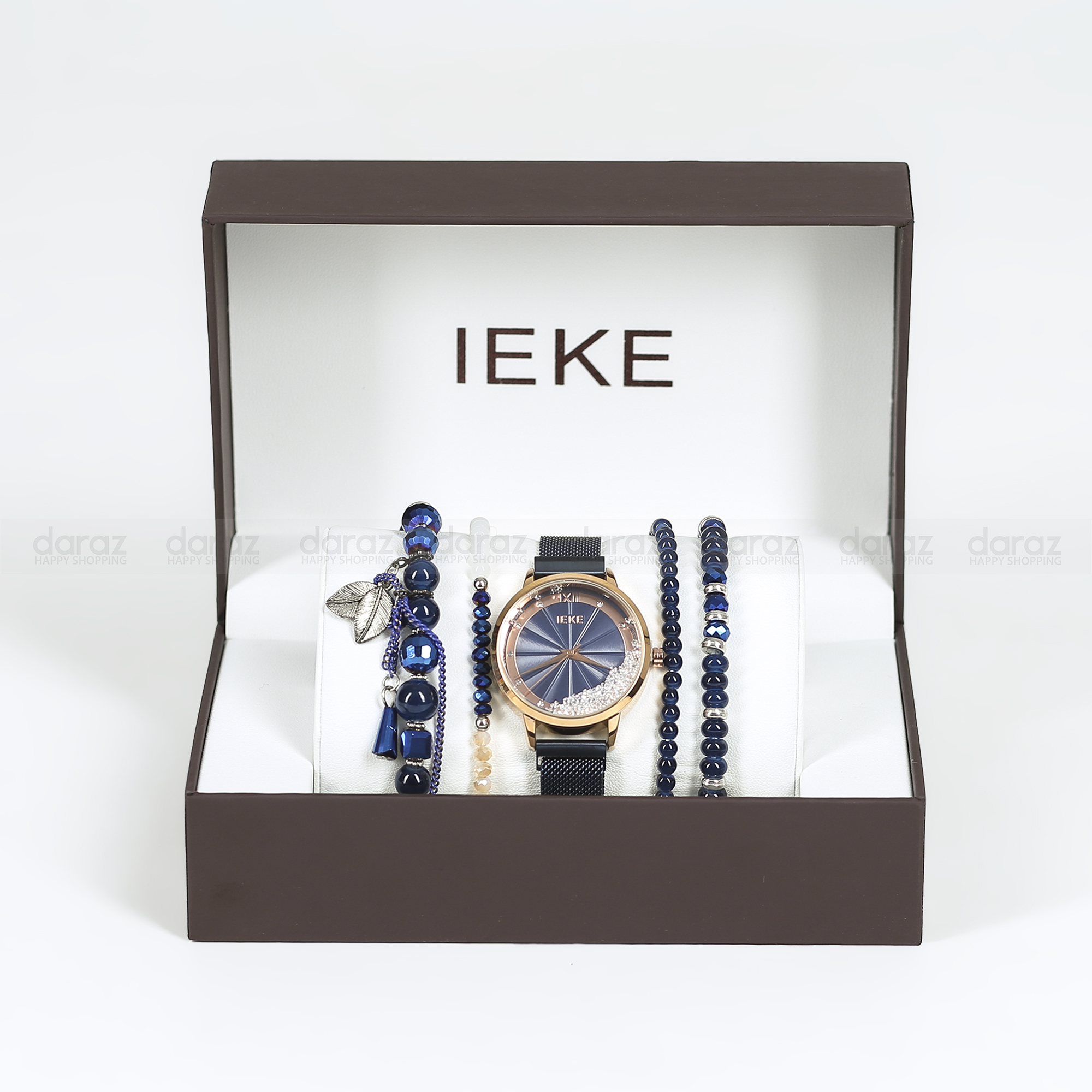 IEKE 88063 Classic Royal Blue Mesh Stainless Steel Analog Watch For ...
