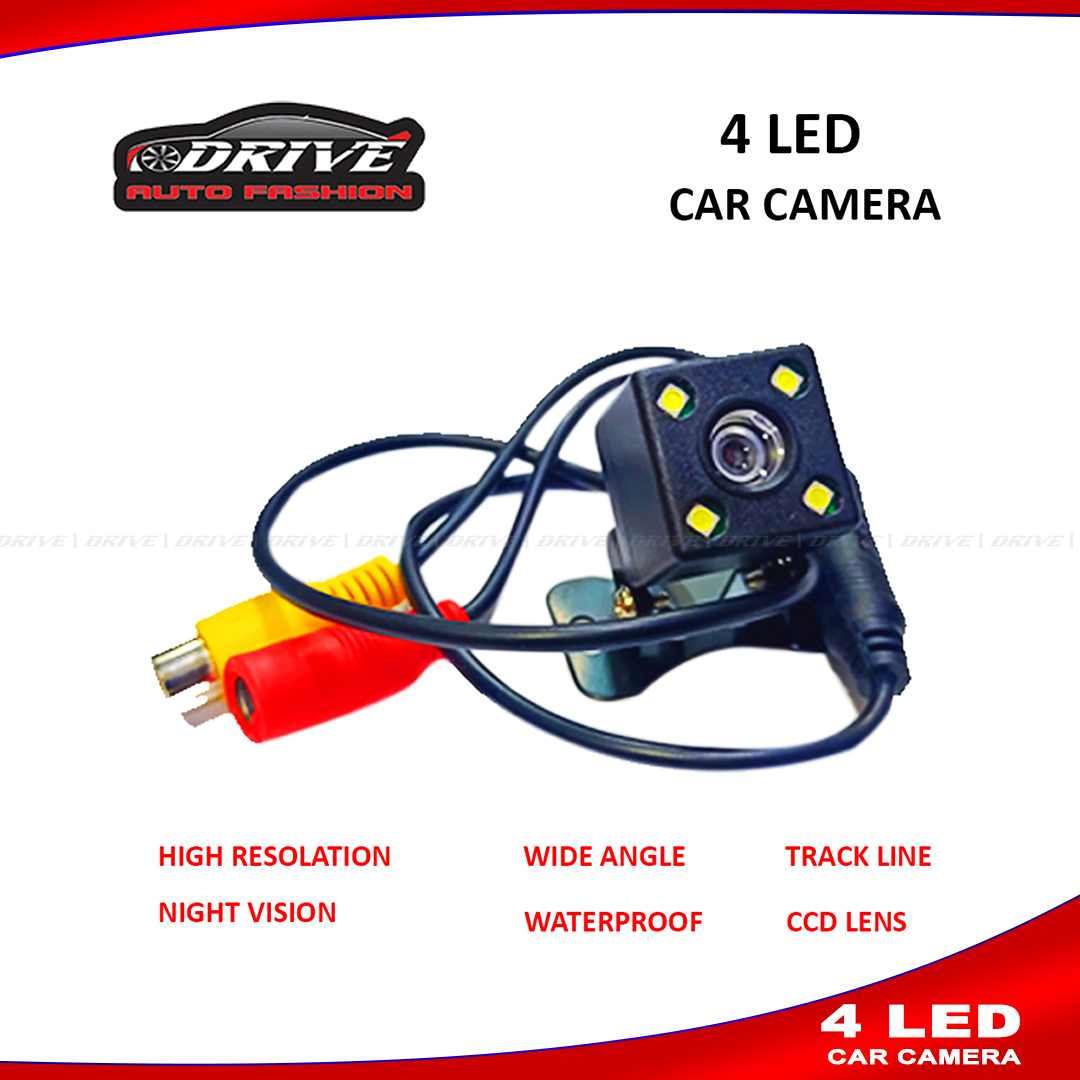 4 LED High Resolution Car Rear View HD Camera - Black