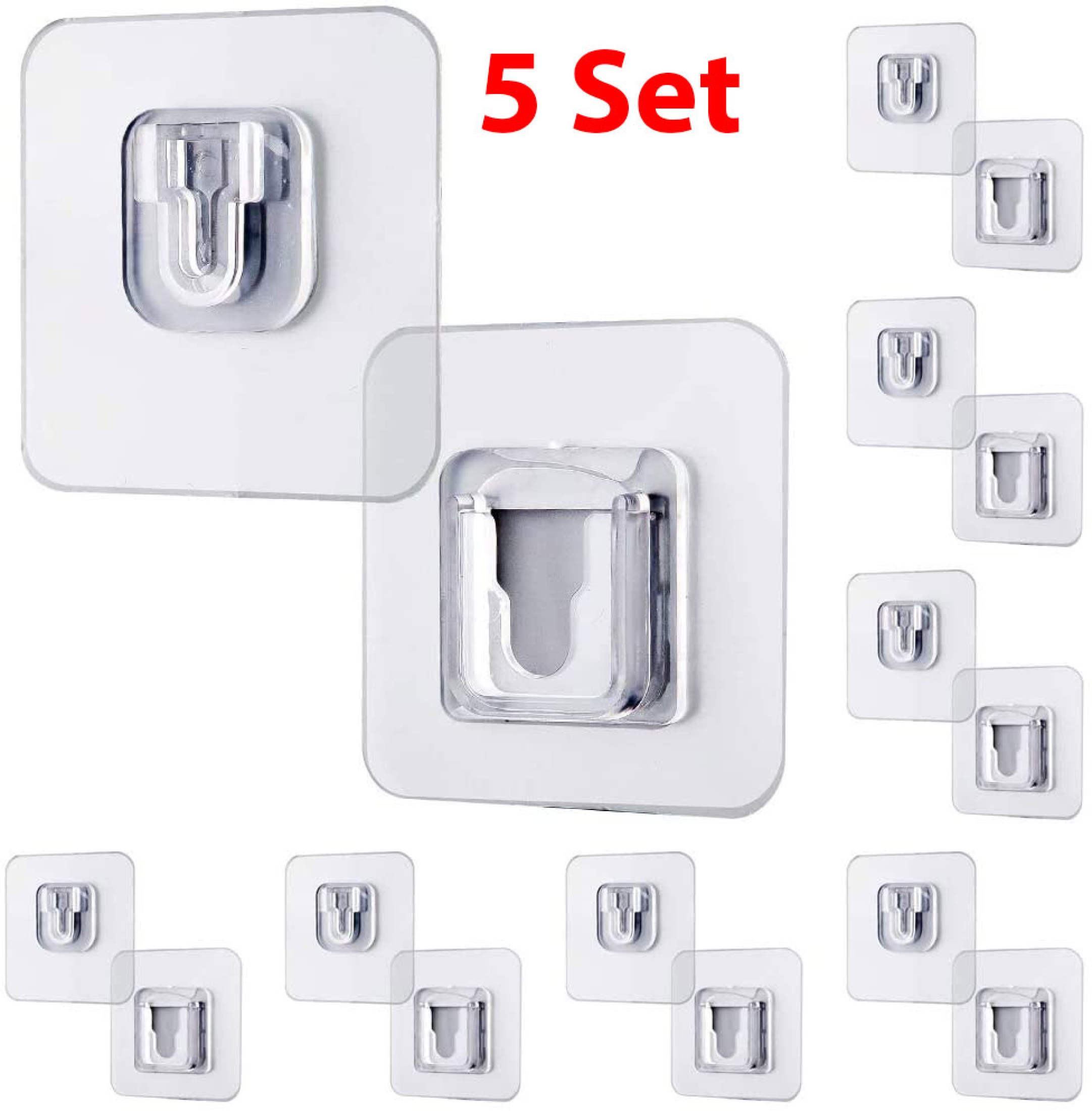 5 Pair Double Sided Wall Adhesive Hook Socket Holder Cable Storage Plug ...
