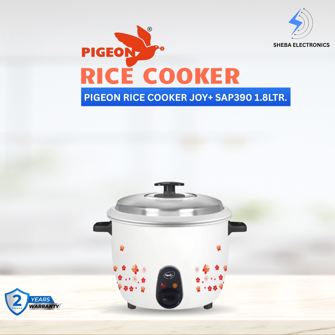 Pigeon JOY+ SAP-390 Electronics Rice Cooker 700 Watts Model white & Red ...