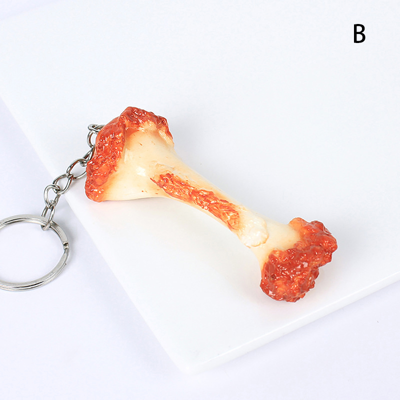 PVC Chicken Wing Bone Charm Simulated Chicken Leg Bone Key Ring Props ...