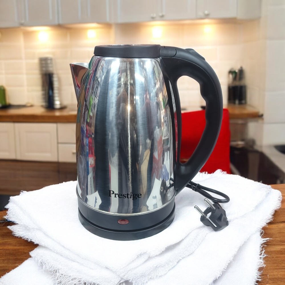 Prestige Electric Kettle 2.5L, 1500W Silver & Black Stainless Steel ...