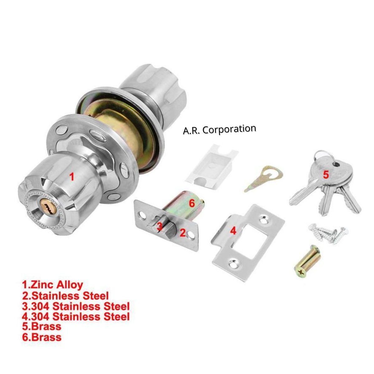 High Security Heavy SS Round Lock Door Lock | Daraz.com.bd