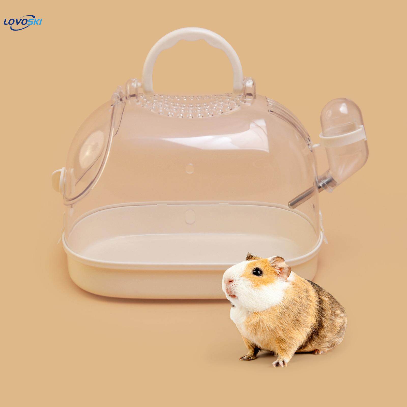 Hamster Carrier Cage with Water Bottle Mice Travel Case Small Animal ...