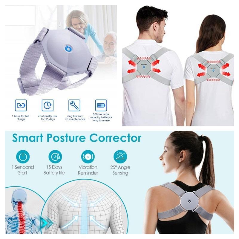 Electric Posture Corrector Back Brace Spine Stretcher Lumbar Vibration ...