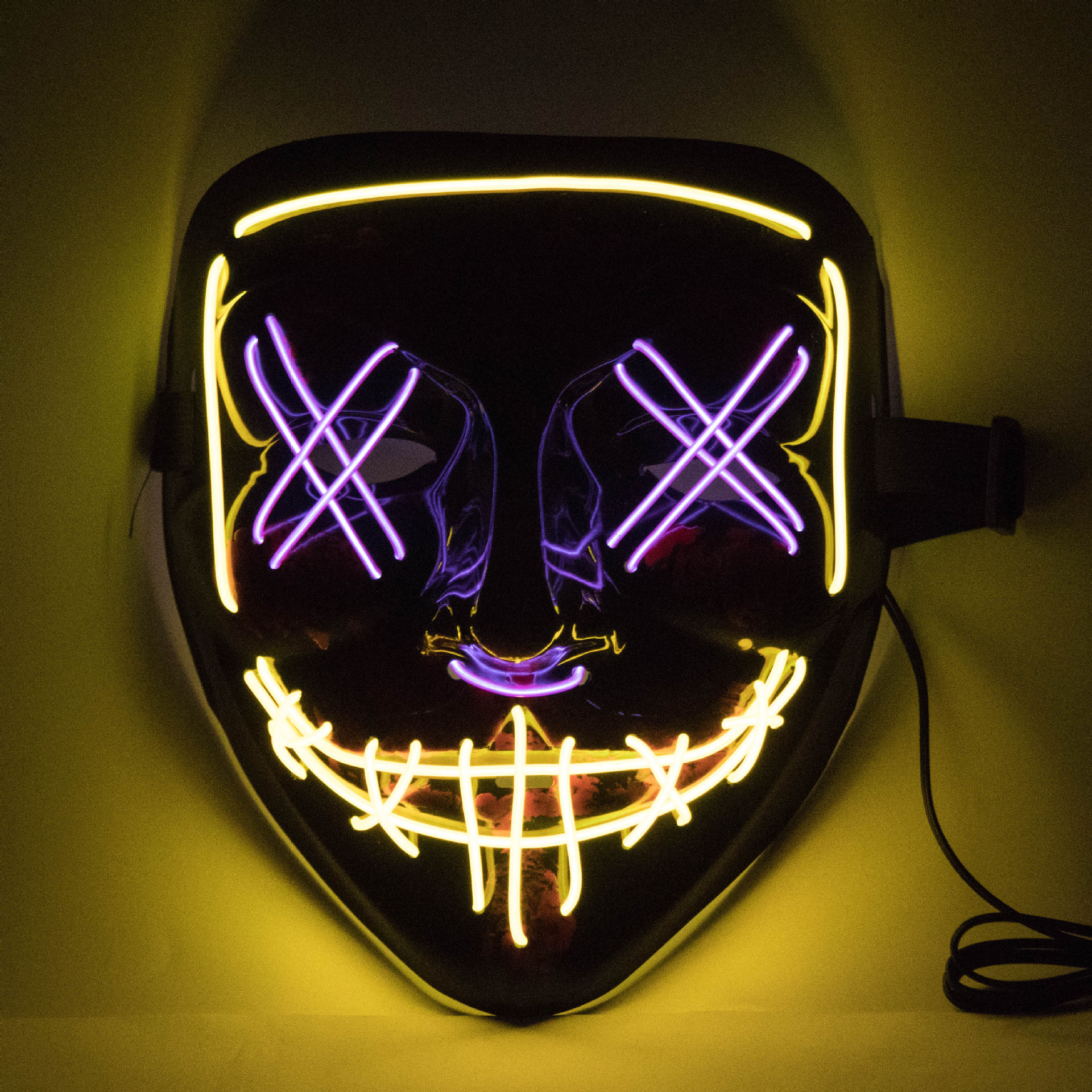 halloween party glow mask tik tok grimace fluorescent smiley face mask ...