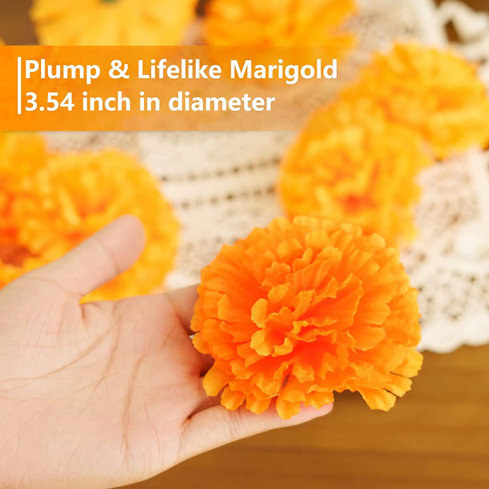 3.9Inch Marigold Flowers Artificial Day of the Dead Flower 200Pcs Fake ...
