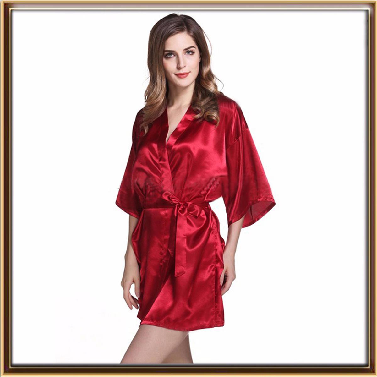Woman's high quality short sleeve silk women's sleepwear Nightgowns