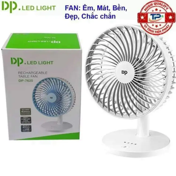 Dp 7627 Portable Rechargeable Fan With Led Light Unboxing, 58% OFF