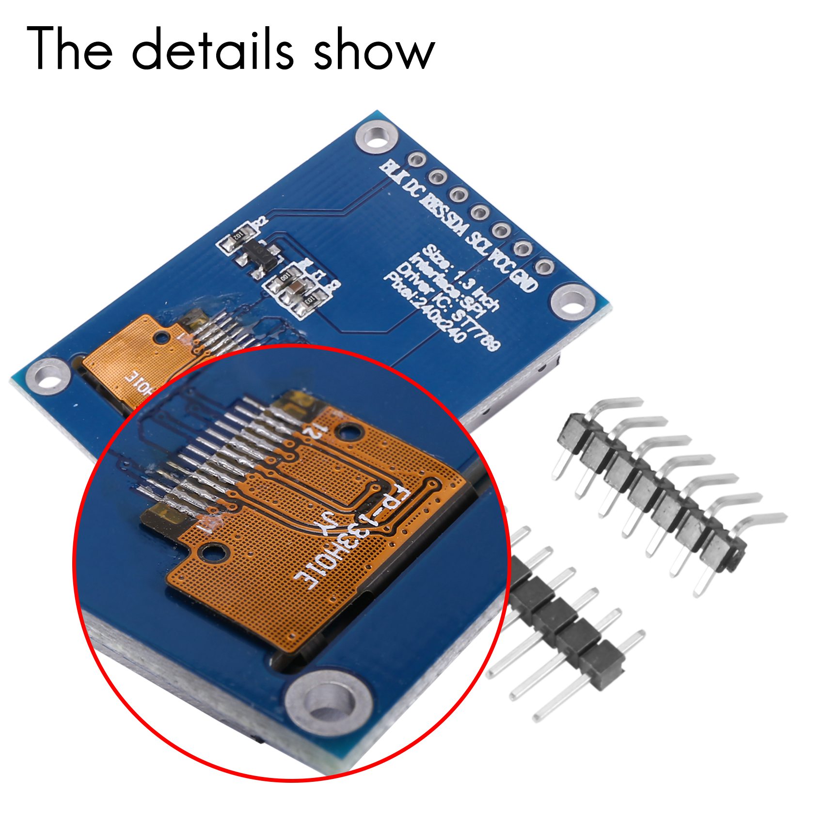 1.3 Inch Ips Hd Tft St7789 Drive Ic 240 x 240 Spi Communication 3.3V Voltage Spi Interface Full ...