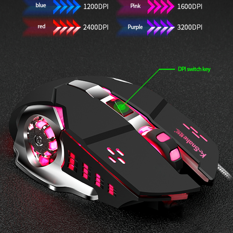 Gaming Mouse T9 Optical 3,200 Dpi Adjustable RGB Wired Mouse USB 6 ...
