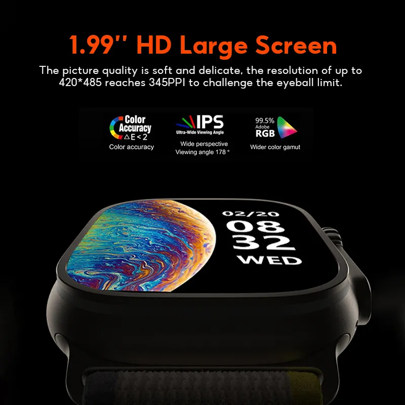 Smartwatch T800 ultra- 1.99 Full Touch HD Screen, IP67 Waterproof ...