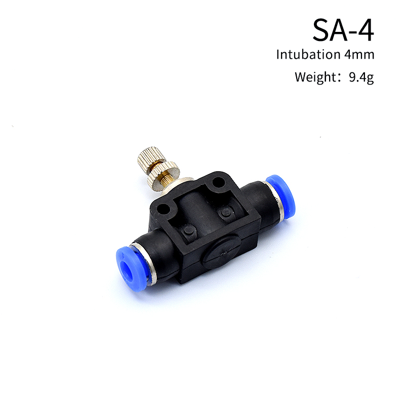 Air Flow Speed Control Valve Tube Water Hose Pneumatic Push In Fittings ...
