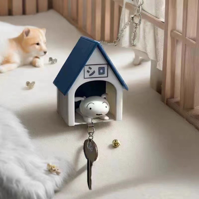 Crayon Shin-chan's Dog Key Chain Kennel Pendant Decoration Anime Figure ...