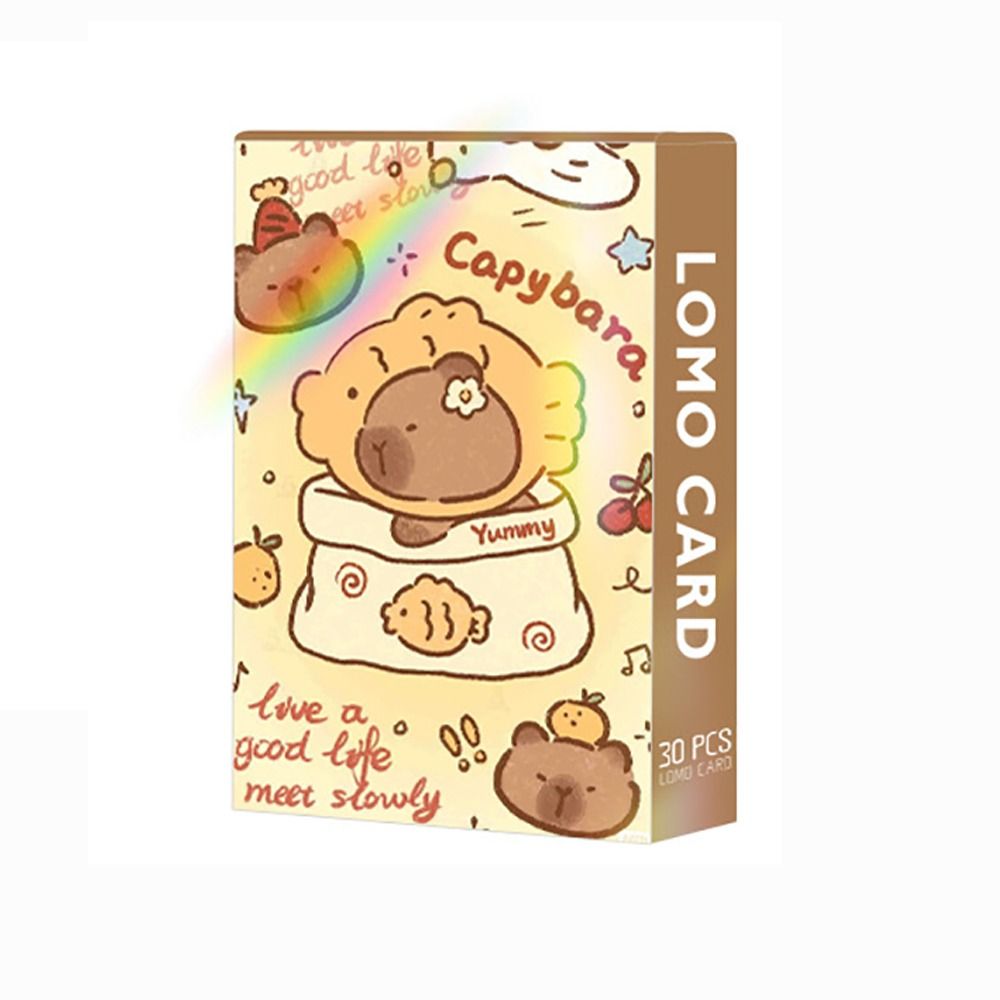 30Pcs Lovely Double-sided Capybara Photocards Cartoon Capybara HD Lomo ...