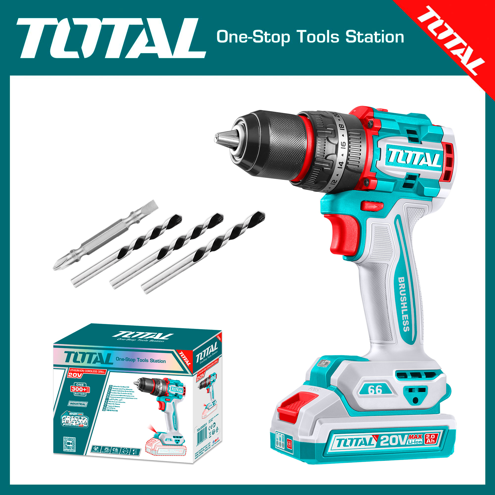 TOTAL Compact Brushless Cordless Impact Drill | Daraz.com.bd