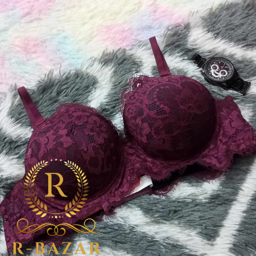 Maroon Net push up foam bra for women and girls fitting and comfortable ...