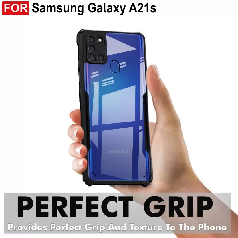Back Cover for Samsung Galaxy A21s (Transparent,Black) | Daraz.com.bd