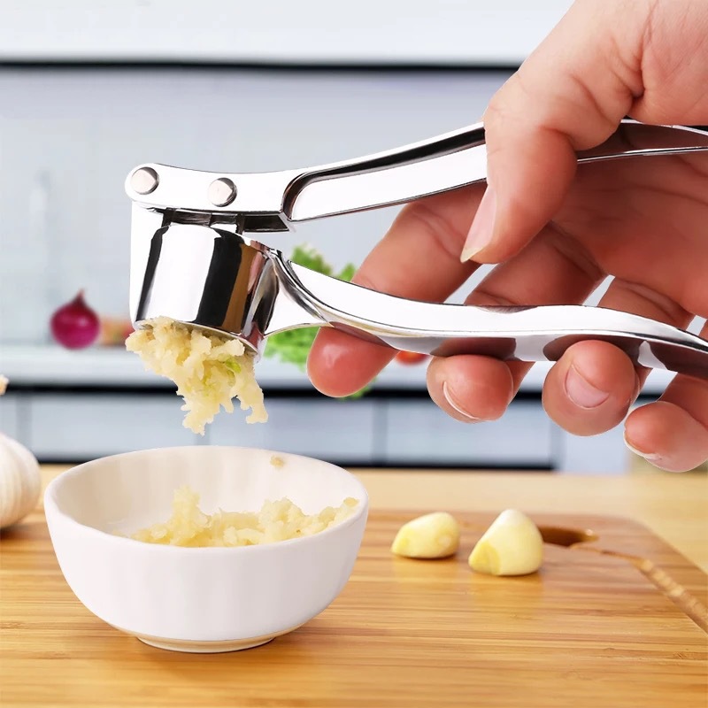 Stainless Steel Multifunction Garlic Press Crusher Kitchen Cooking ...