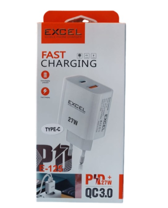 Excel E-125 27W PD Fast Charger | Daraz.com.bd