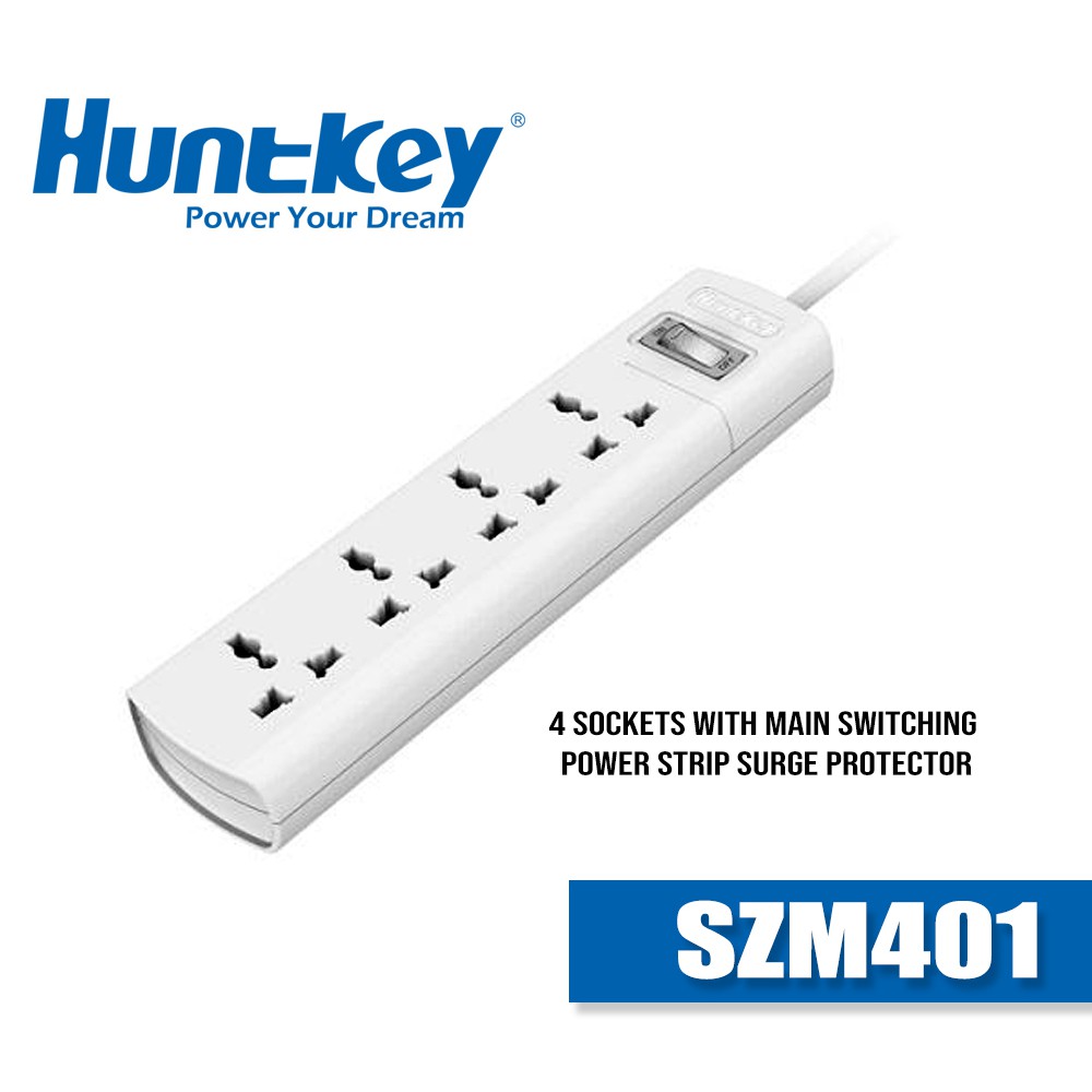 Multiplug HUNTKEY SZM401 One Switch Surge Protection Power Strip with ...