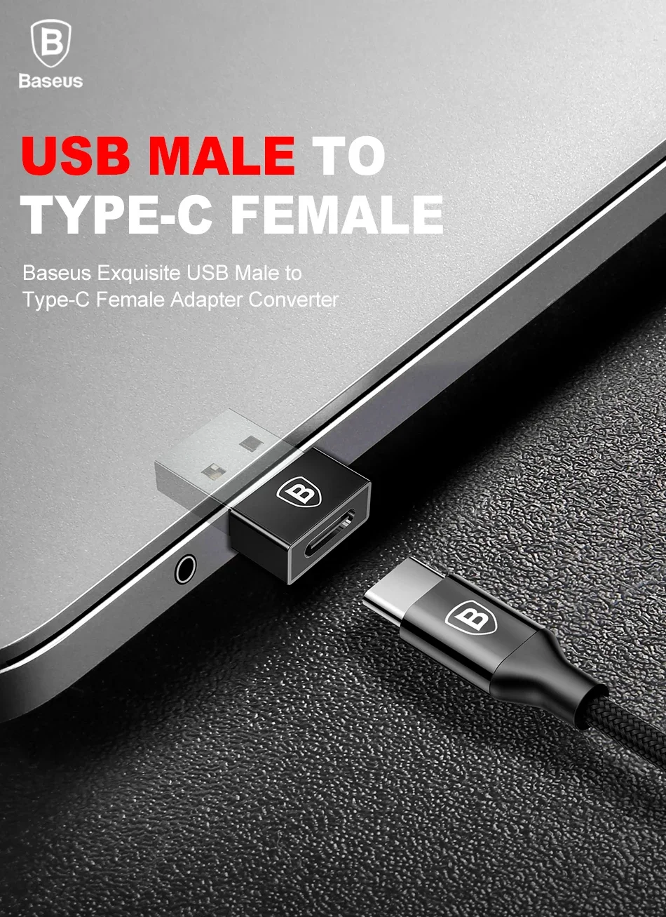 Baseus USB Male to Type-C Female Adapter Converter CATJQ-A01