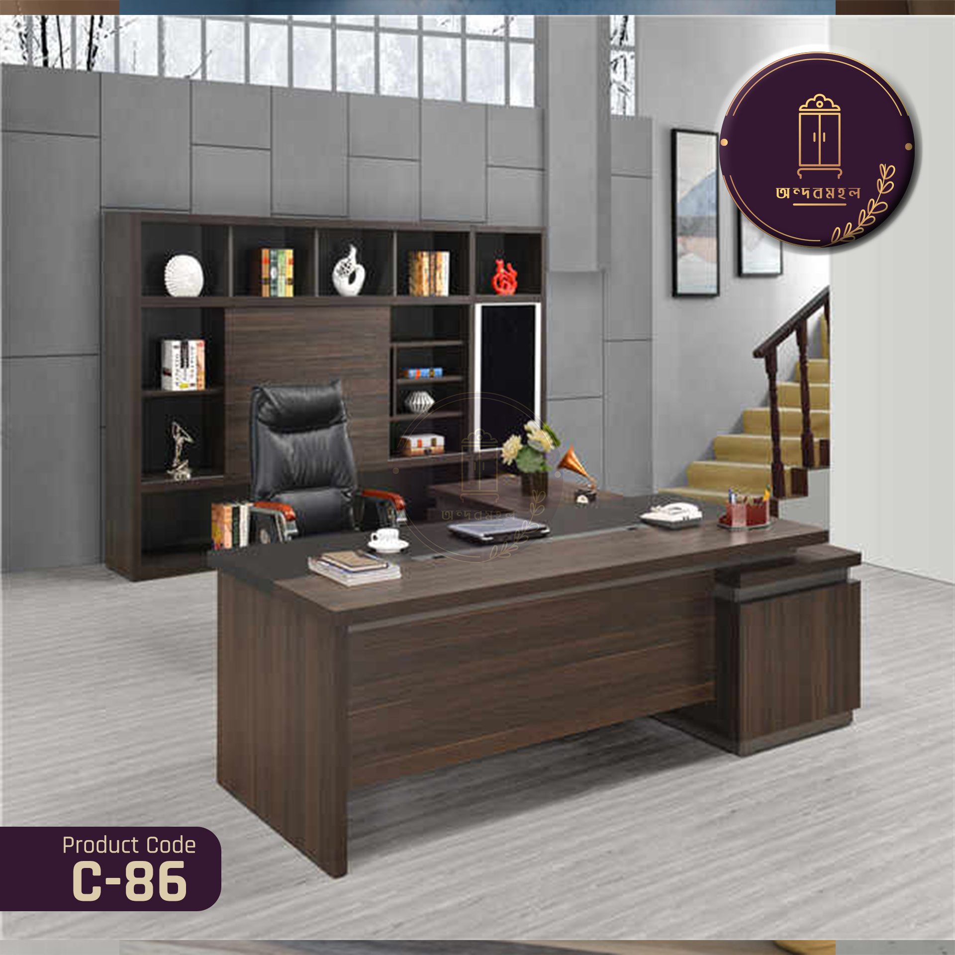 Andormahal MDF Executive Office Desk L shape Full set up/ office Desk ...