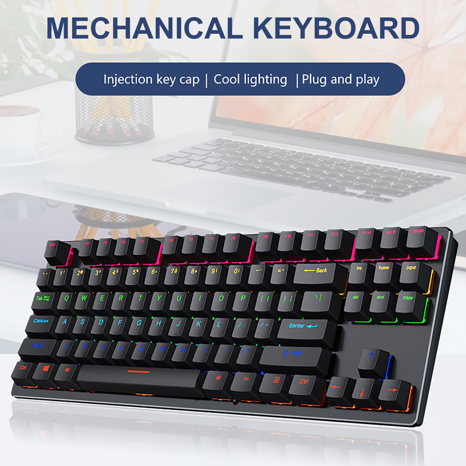 Keyboard Fine Workmanship 87 Keys USB Gaming Mechanical Keyboard ...
