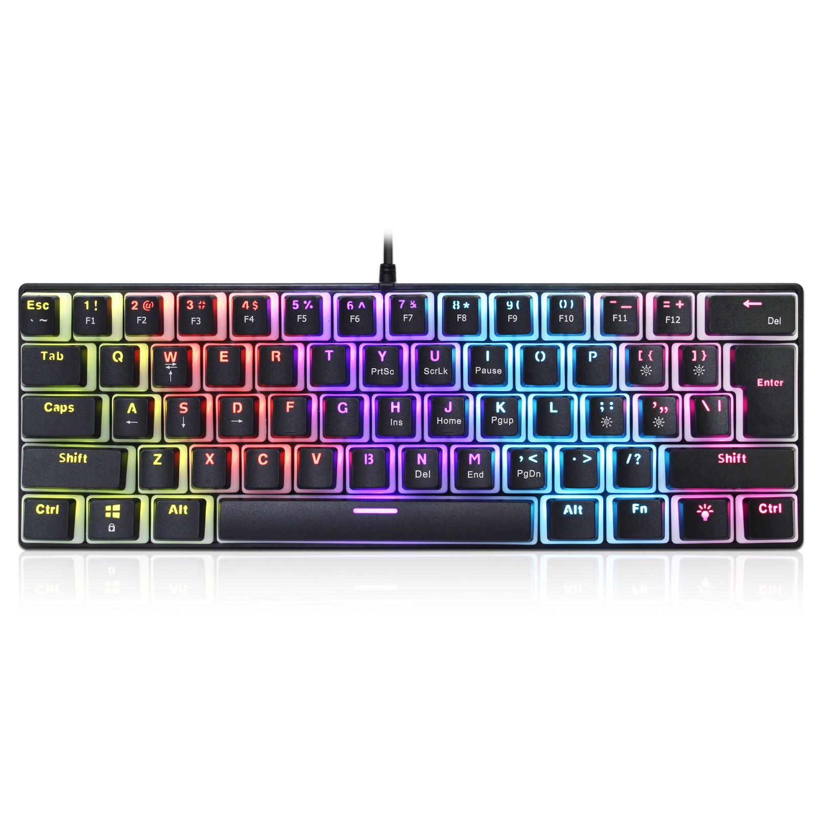（COD Available)HXSJ L700 Wired RGB Mechanical Keyboard 61 Pudding Key ...