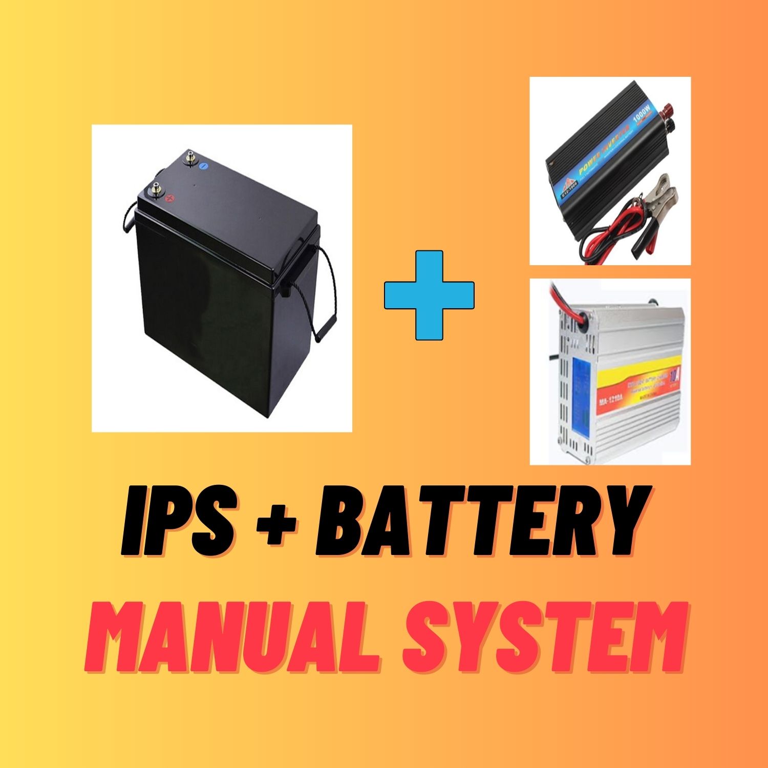 IPS + 180ah Battery (Manual system) 180AH Dry Battery with 12 v charger ...